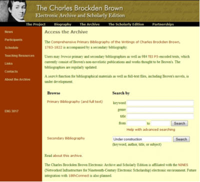 The Charles Brockden Brown Electronic Archive: Mapping Archival Access ...